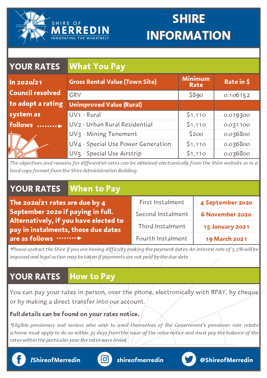 Rates & Financial » Shire of Merredin